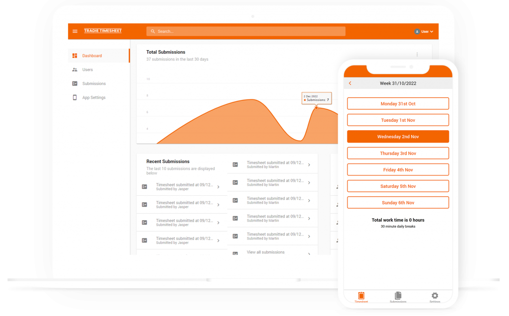 Tradie Timesheet – Track your work hours as a tradie